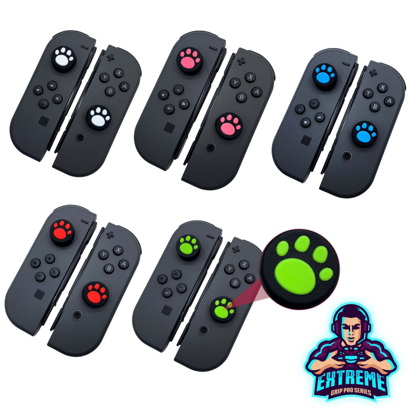 Dog Kitty Paw Thumb Stick Grips Cover For Nintendo Switch Joy Con ...