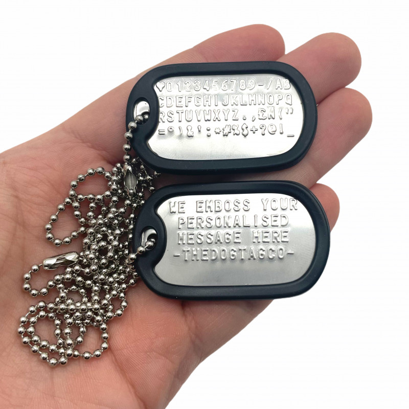 U.S. DOG TAGS PAIR SET PERSONALISED MILITARY ARMY STAINLESS STEEL ...
