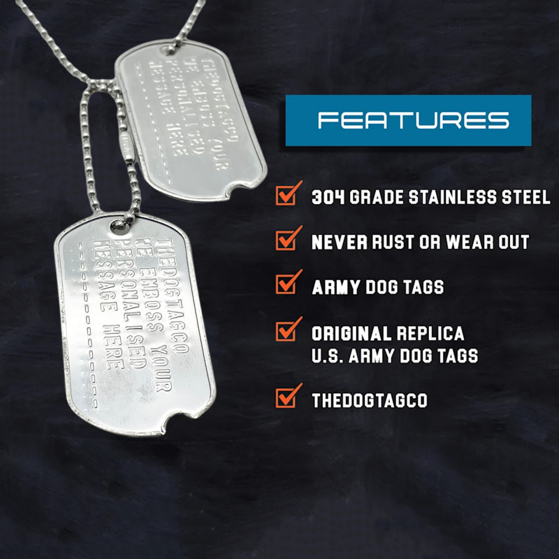 WWII Era Personalised Military Dog Tags Pair Set Army Engrave Military ...